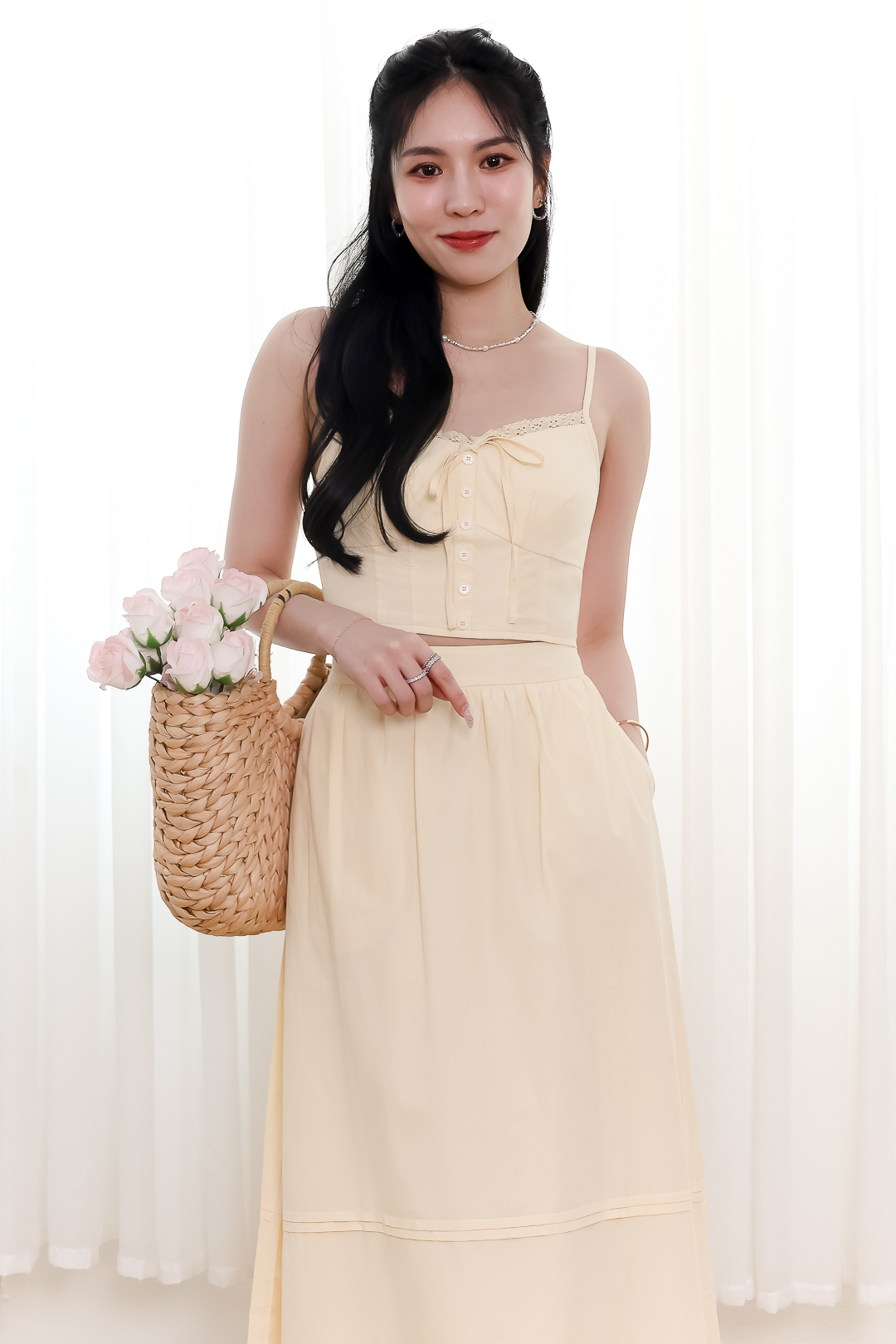DEFECT | Cayla Co-ord Top in Light Yellow in XS | The Style Soirée