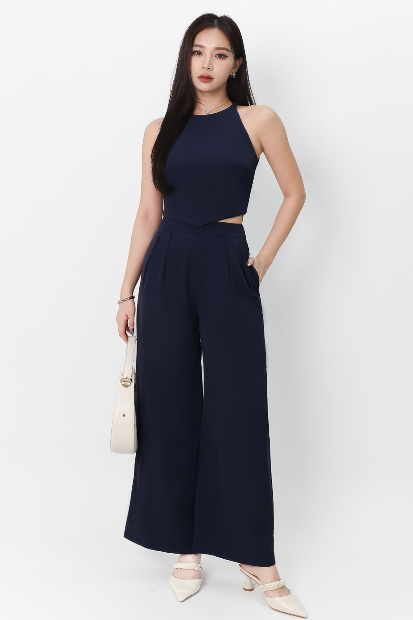 Chernise Co-ord Highwaist Pants Regular in Navy