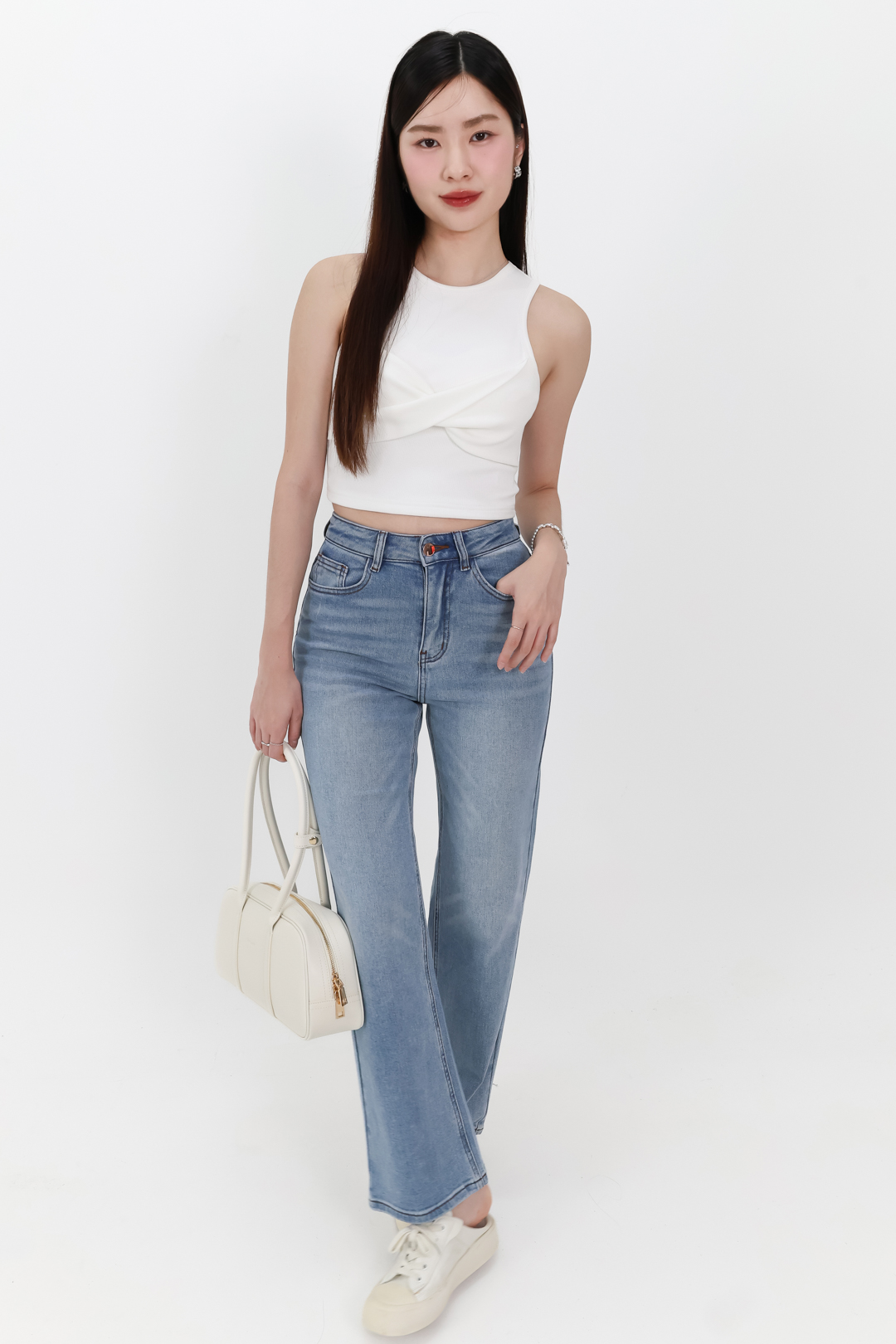 Tenra Twist Tank Top in White | The Style Soirée
