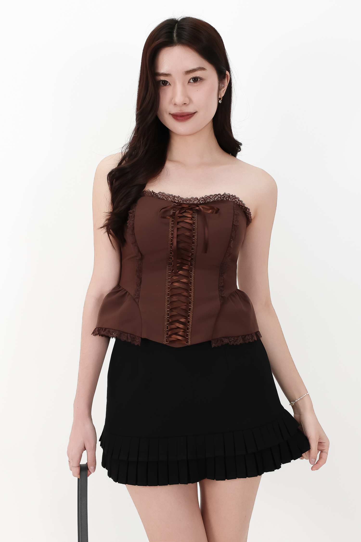 CNY2026 | Cassi Peplum Top in Dark Brown | The Style Soirée