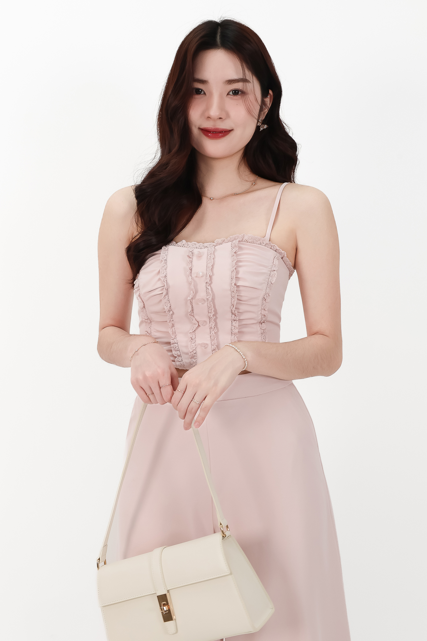CNY2026 | Cora Co-ord Sweetheart Top in Light Pink | The Style Soirée